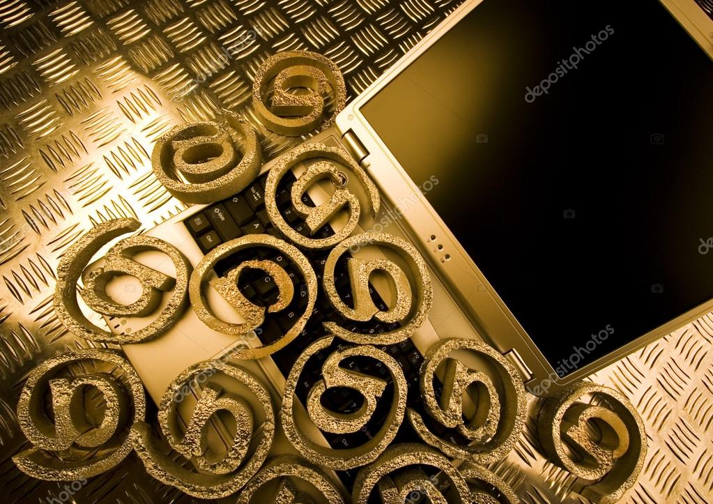Laptop & Internet symbols Stock Photo by ©JanPietruszka 30762483