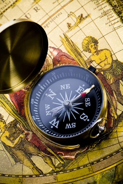 Old style compass and map — Stock Photo © JanPietruszka #30770271