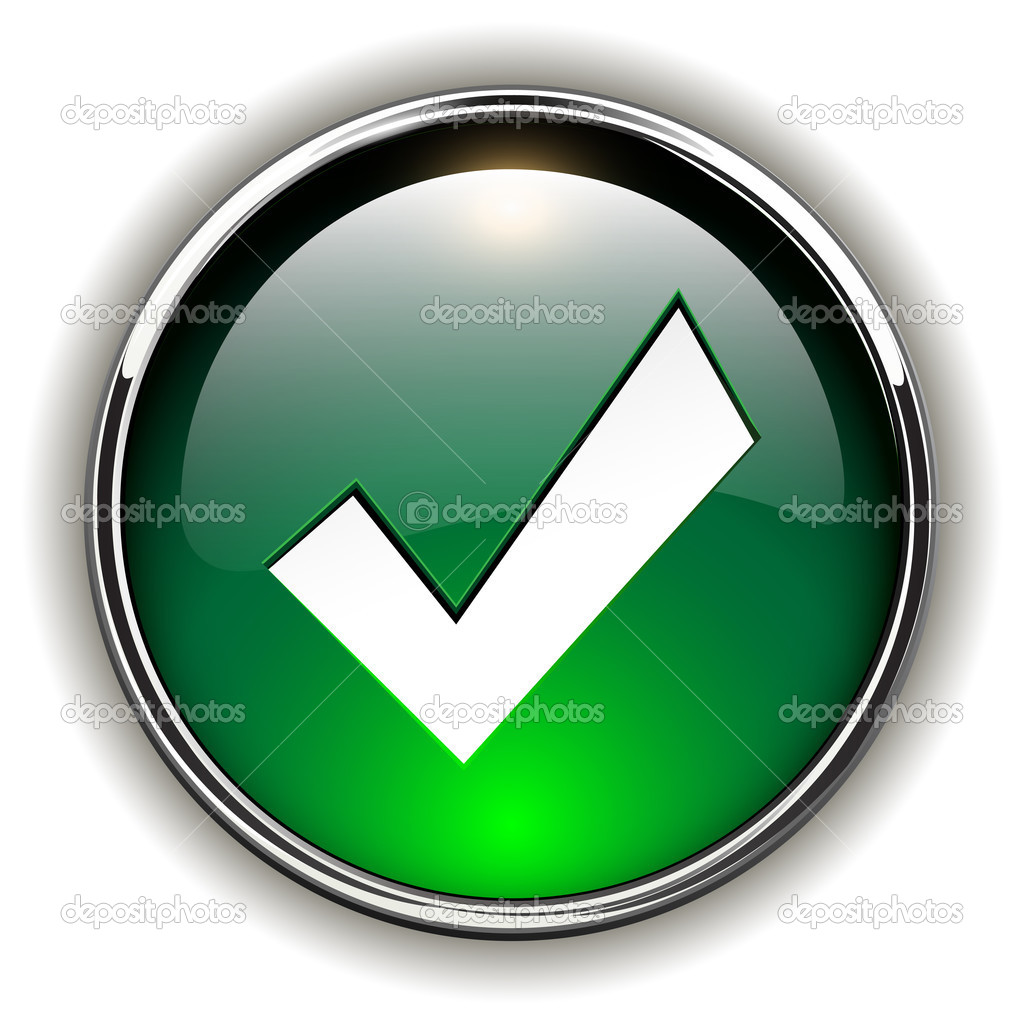 Aceptar icono, botón — Vector de stock #24012035 — Depositphotos