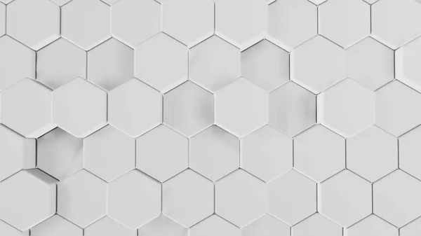 White Hexagons Geometric Background Abstract White Grey Shapes Stacks Render — Stock Photo ...
