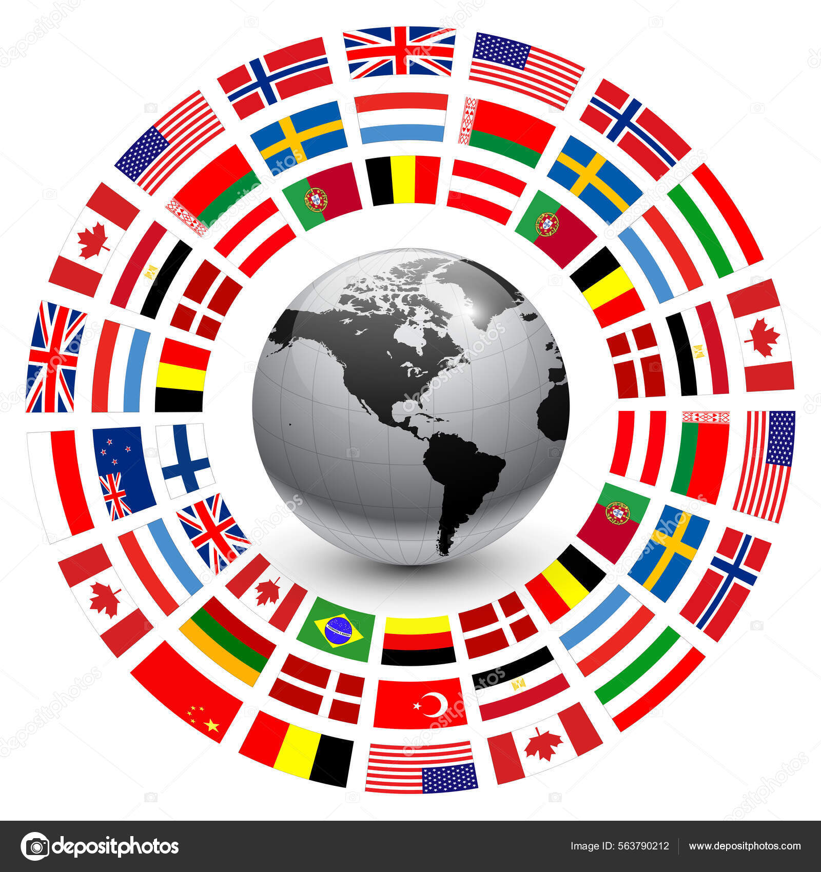 3d World Flags Globe