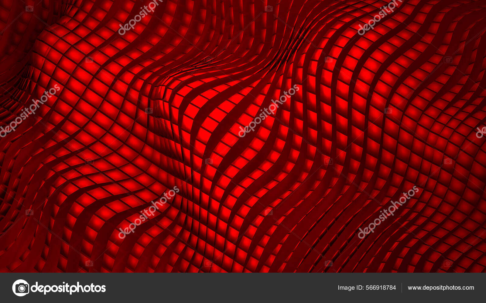 Red Metallic Background Waves Square Shapes Mosaic Technology Abstract ...
