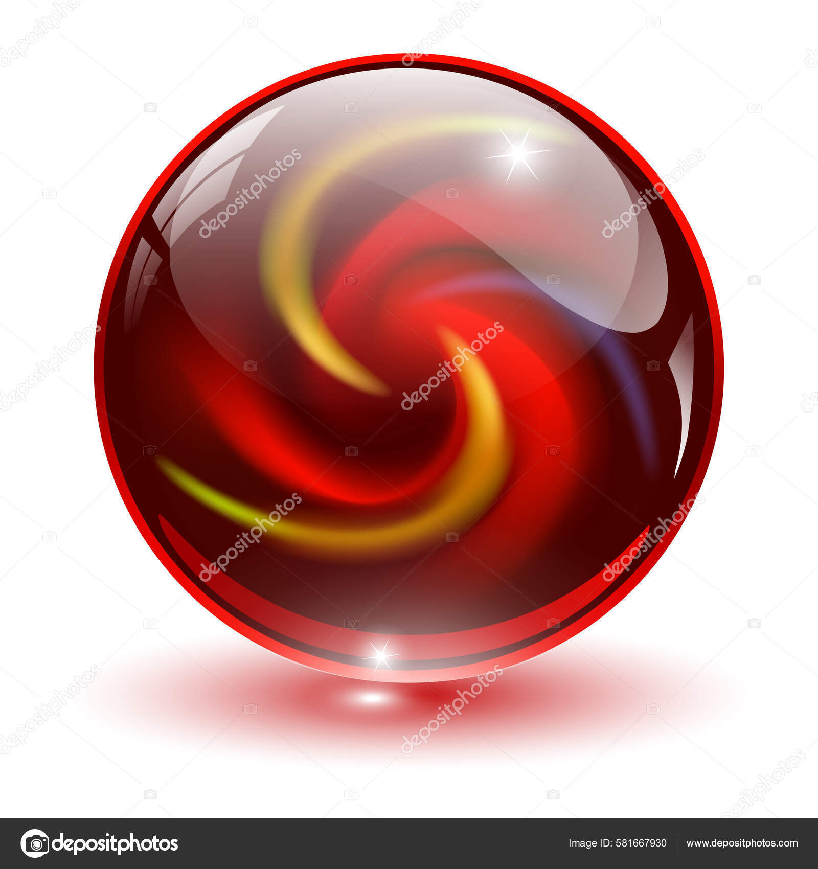 3d Sphere Shape Red