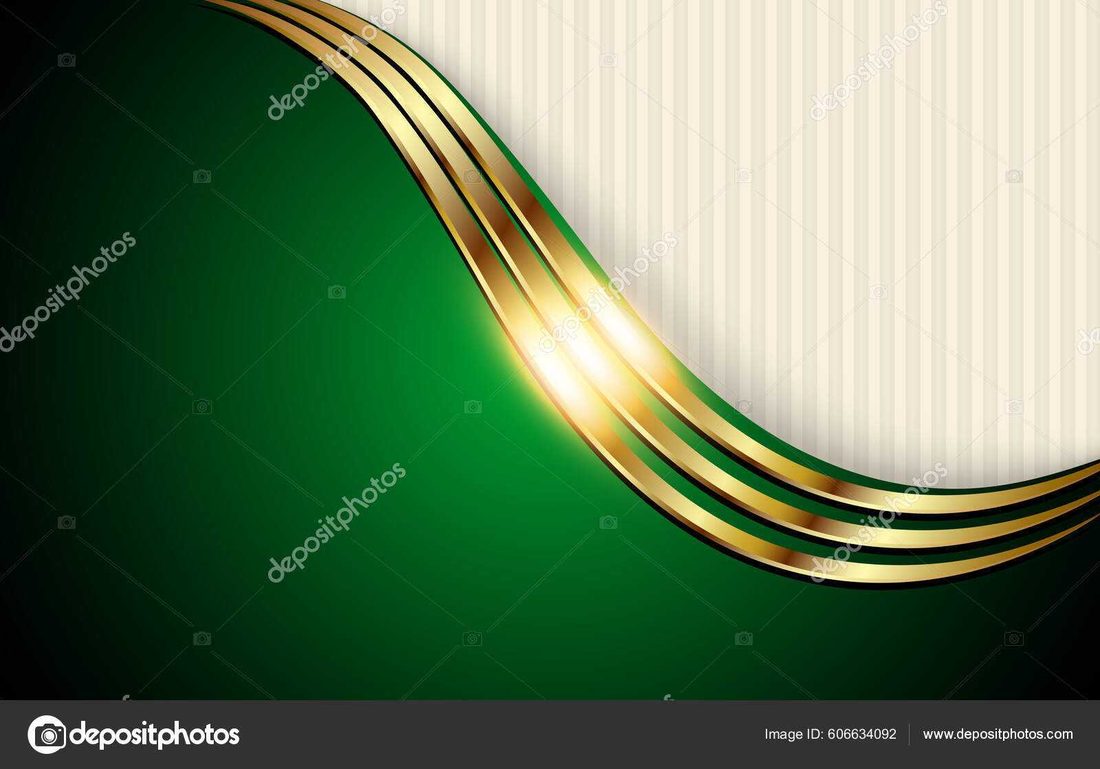 Business Background Gold Shiny Wave Green Shiny Elegant Vector ...