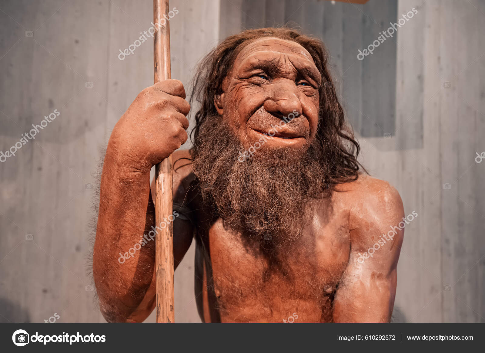 July 2022 Neanderthal Museum Germany Detailed Wax Figure Neanderthal ...