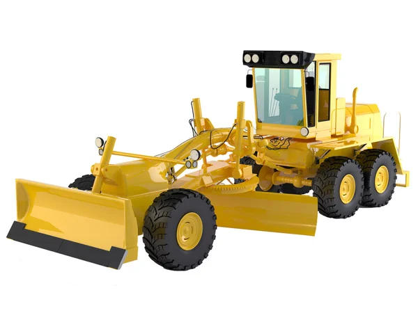 The new bulldozer of yellow color with the lifted bucket Stock Photo by ...