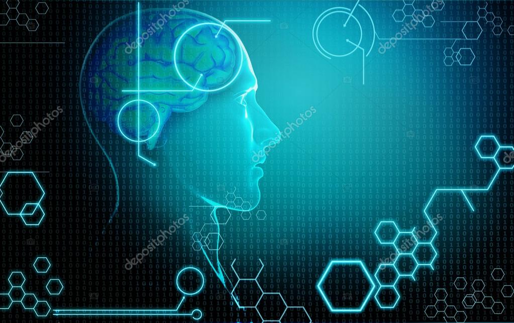 Computer background with human brain Stock Photo by ©abidal 27972705