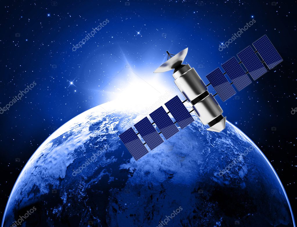 Satellite transmission data in space — Stock Photo © abidal #31252873