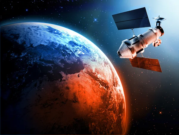 Satellite transmission data in space Stock Photo by ©abidal 31252861