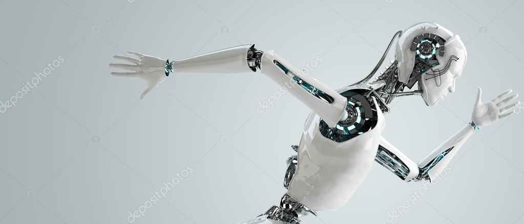 Robot android men running Stock Photo by ©abidal 34513375