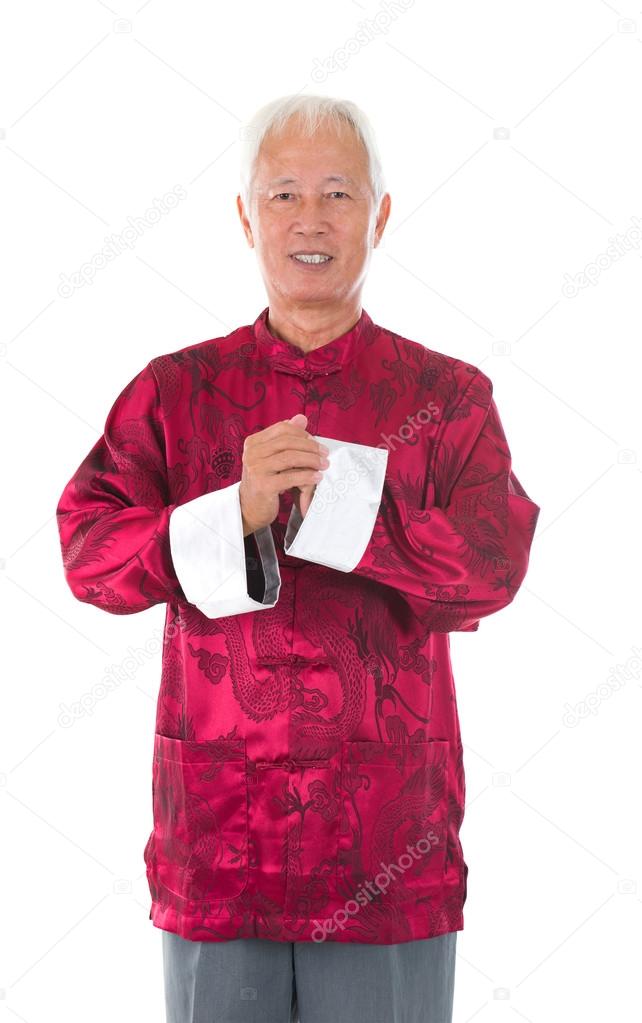 Asian senior chinese man celebrating lunar new year Stock Photo by ...