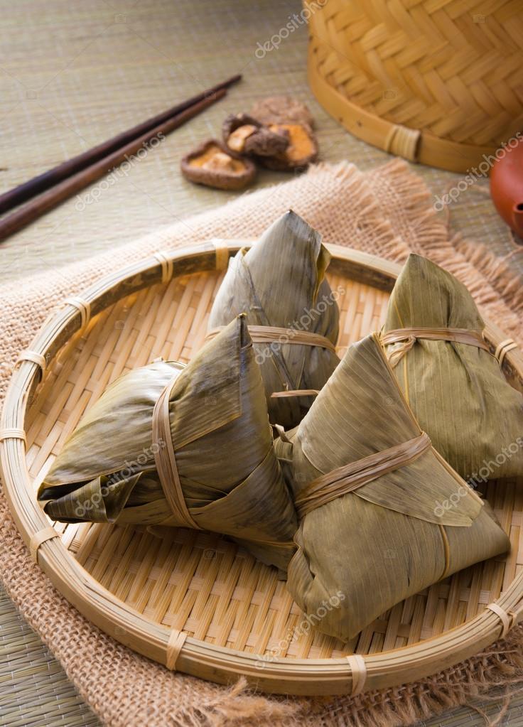 Chinese Rice dumpling on set up background — Stock Photo © yuliang11 ...