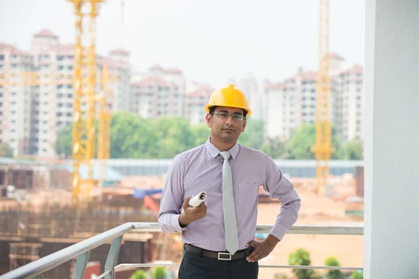 Indian engineer on construction background Stock Photo by ©yuliang11 ...