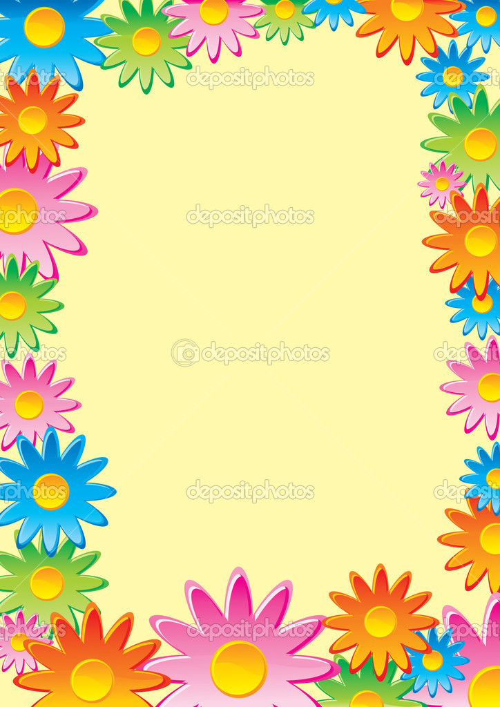 Color flowers frame Stock Vector Image by ©cherju #24982969