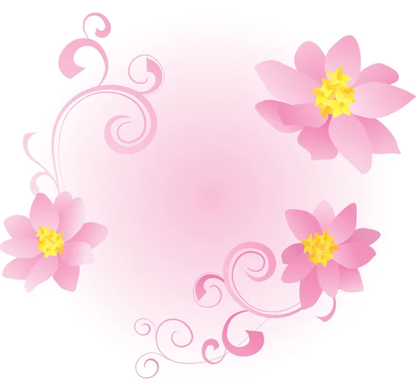 Pink frame with flowers and curves — Stock Photo © cherju #2128261