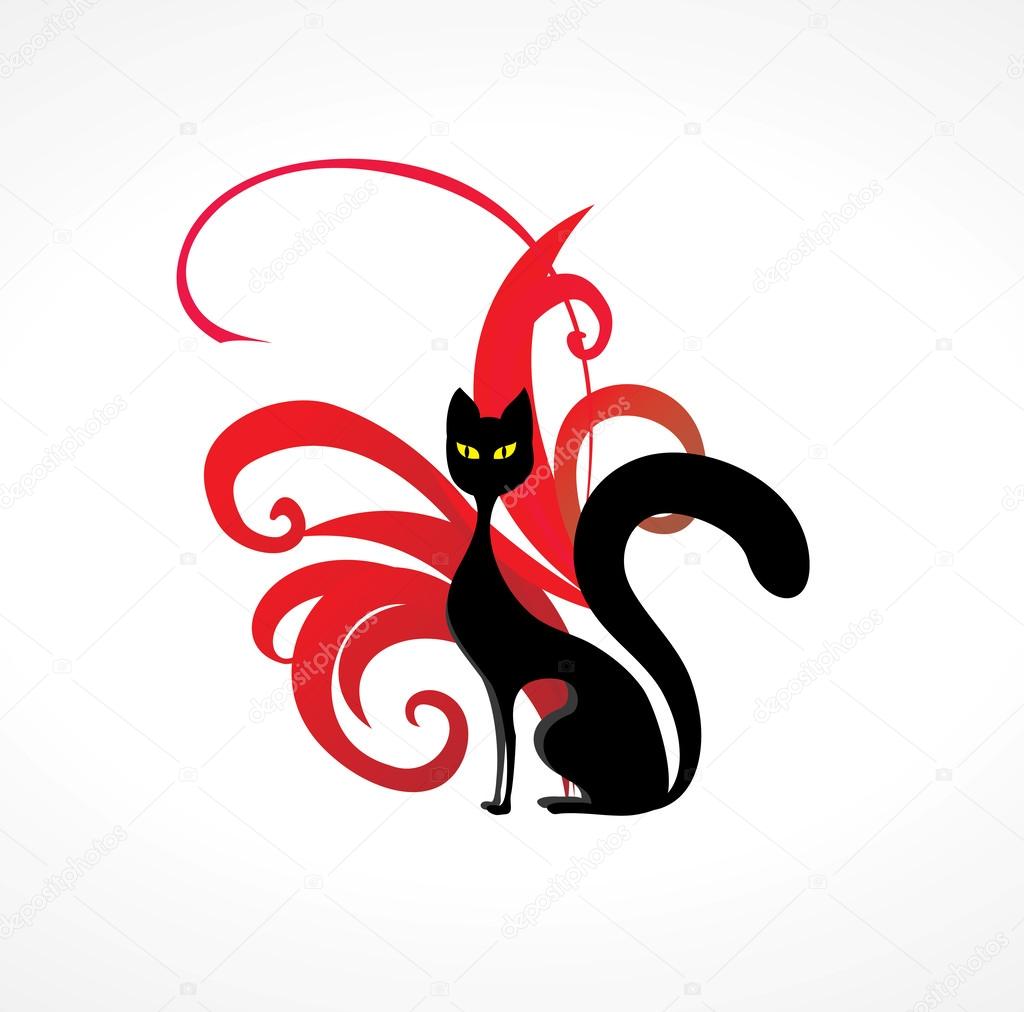 Vector gato negro Vector de stock #25275677 de ©cherju