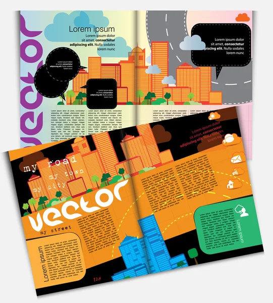 Magazine pages of city skyline Stock Vector Image by ©zeber2010 #33343919