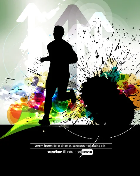 Abstract colorful runner silhouette Vector Art Stock Images | Depositphotos