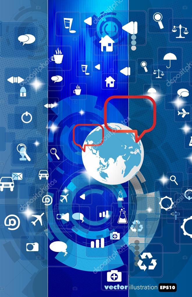 Social media in technology background Stock Vector by ©zeber2010 39375115
