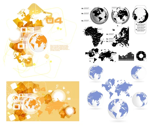 World map, infographic design illustration, wooden background vector ...