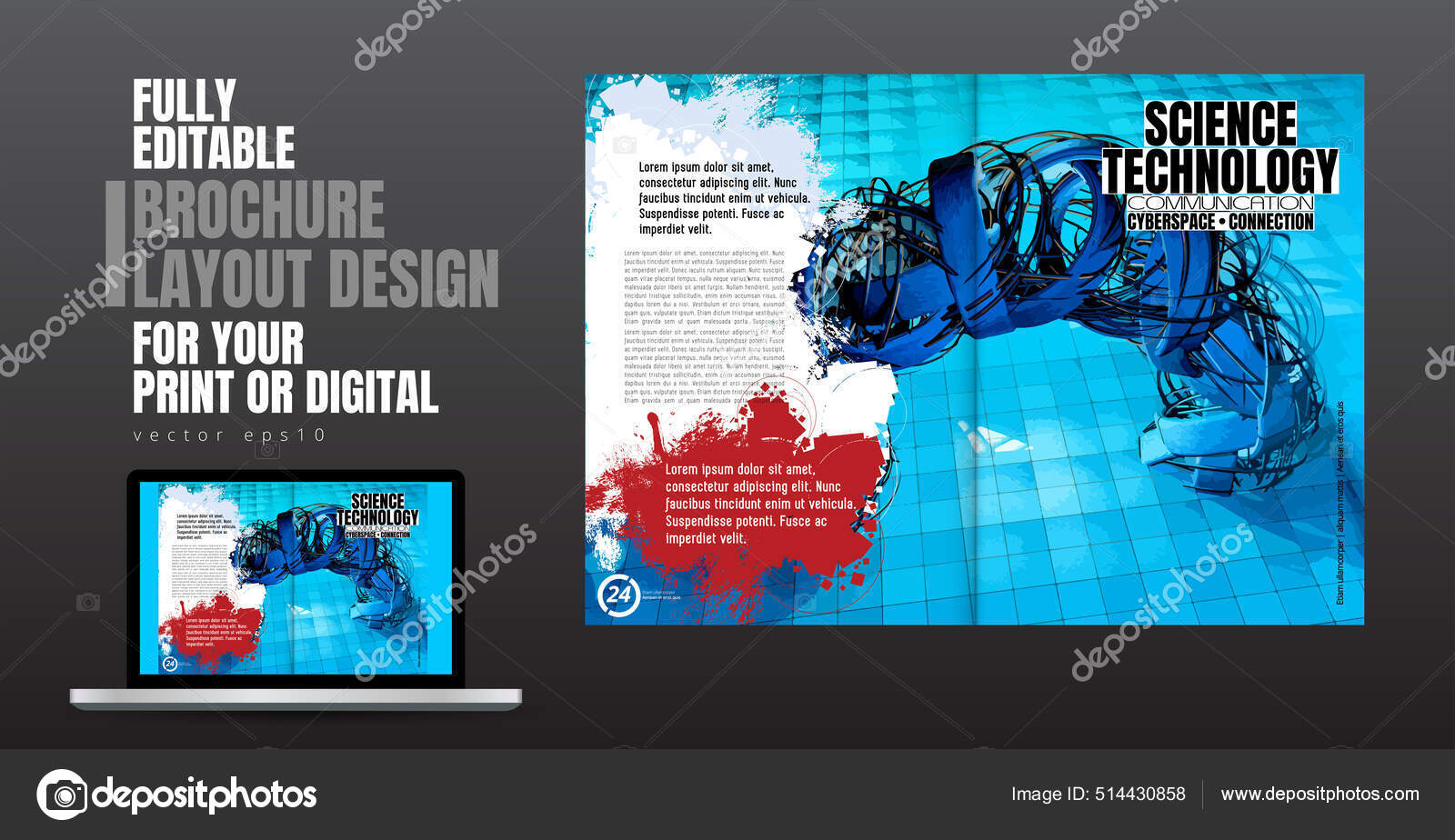 Layout Abstract Technology Concept Ready Brochure Annual Report ...