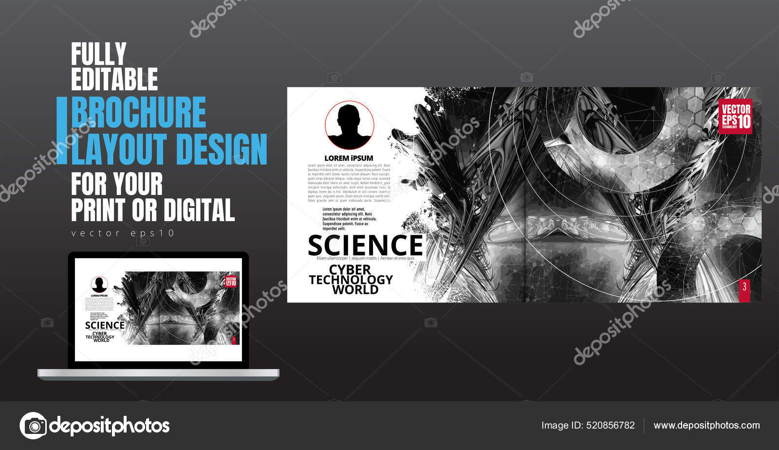Layout Abstract Technology Concept Ready Brochure Annual Report ...