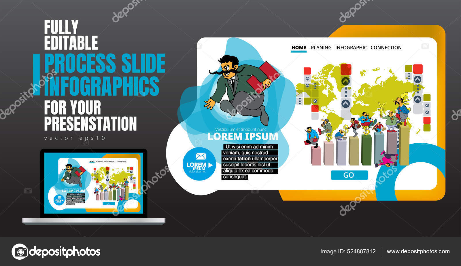 Business Infographic Layout Design Colorful Presentation Template Stock ...