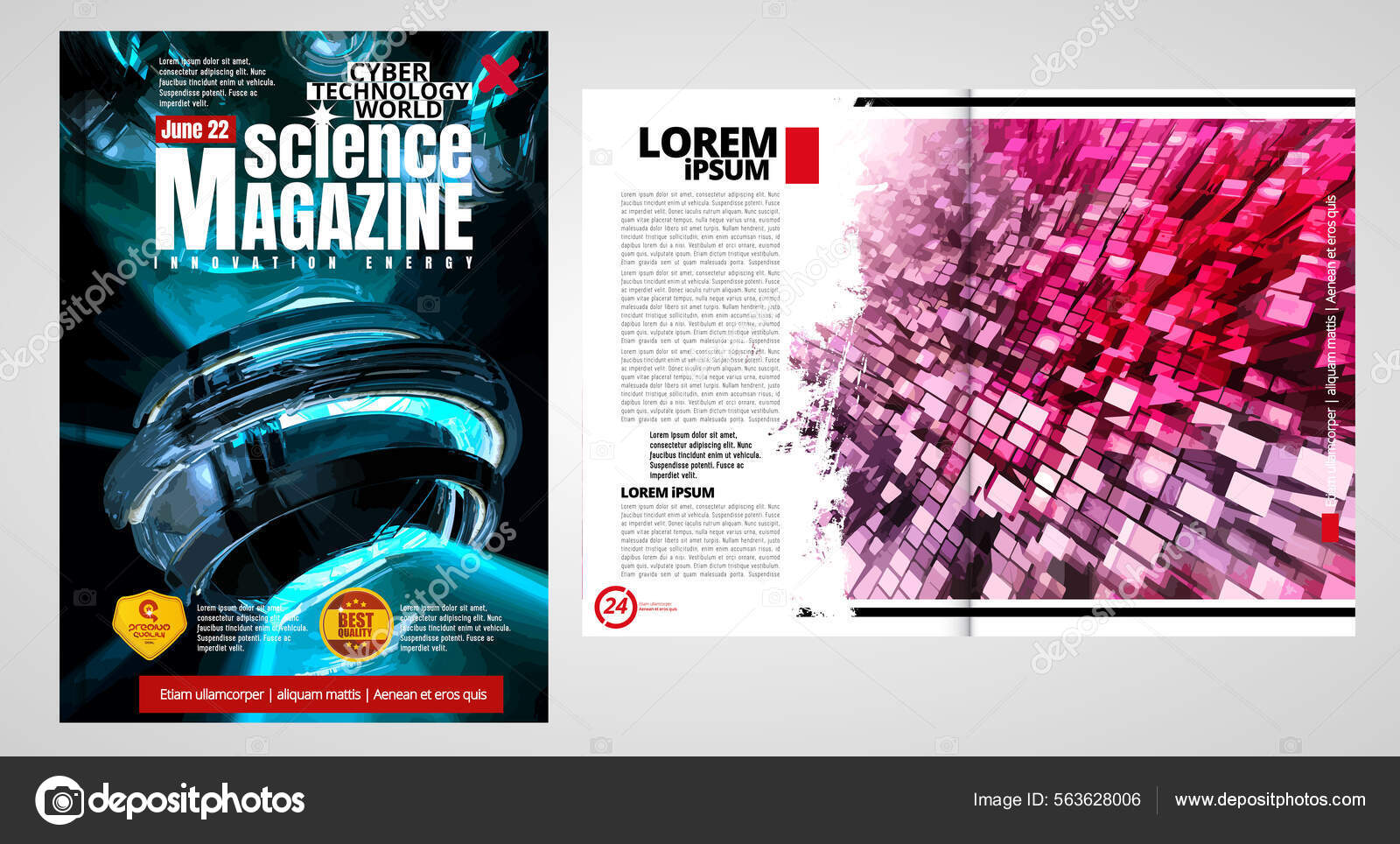 Science Technology Cover Magazine Layout Illustration Modern Background ...