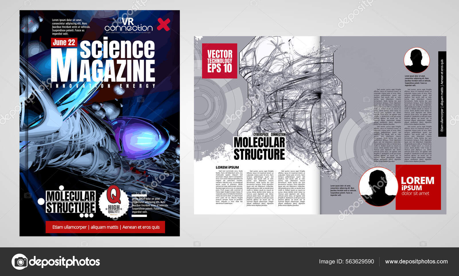 Science Technology Cover Magazine Layout Illustration Modern Background ...