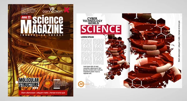 Science Technology Cover Magazine Layout Illustration Modern Background ...