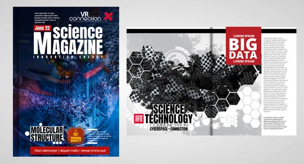 Science Technology Cover Magazine Layout Illustration Modern Background ...