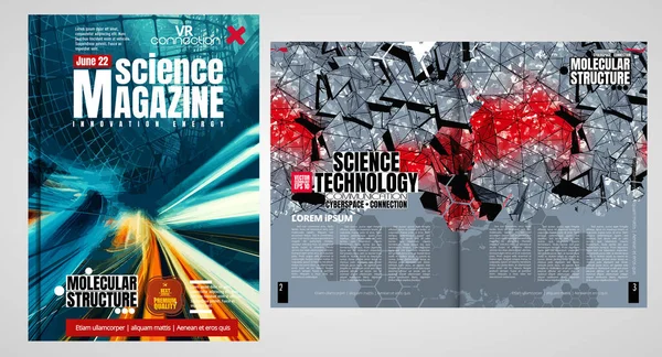 Science Technology Cover Magazine Layout Illustration Modern Background ...