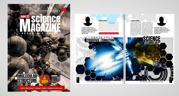 Science Technology Cover Magazine Layout Illustration Modern Background ...