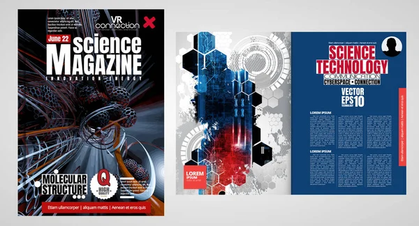 Science Technology Cover Magazine Layout Illustration Modern Background ...