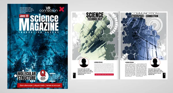 Science Technology Cover Magazine Layout Illustration Modern Background ...