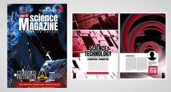 Science Technology Cover Magazine Layout Illustration Modern Background ...