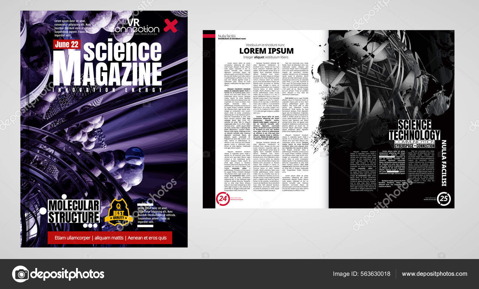 Science Technology Cover Magazine Layout Illustration Modern Background ...
