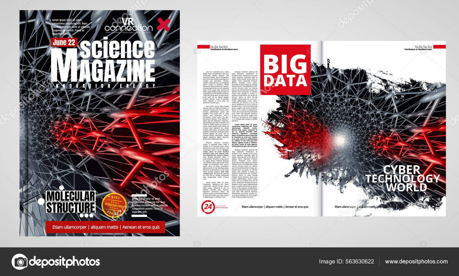 Science Technology Cover Magazine Layout Illustration Modern Background ...