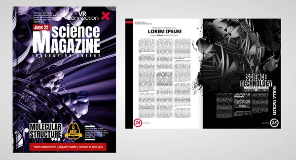 Science Technology Cover Magazine Layout Illustration Modern Background ...