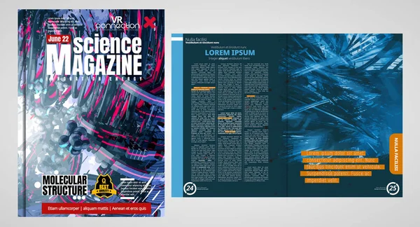 Science Technology Cover Magazine Layout Illustration Modern Background ...