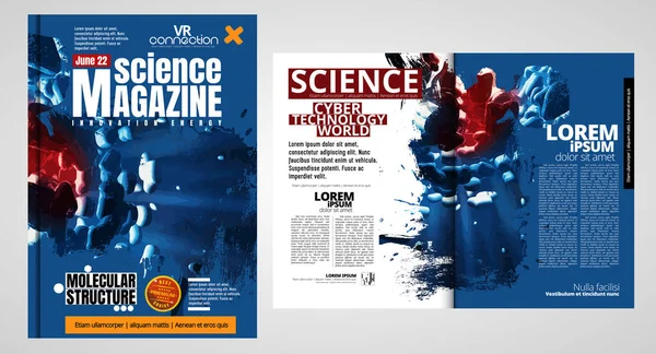 Science Technology Cover Magazine Layout Illustration Modern Background ...