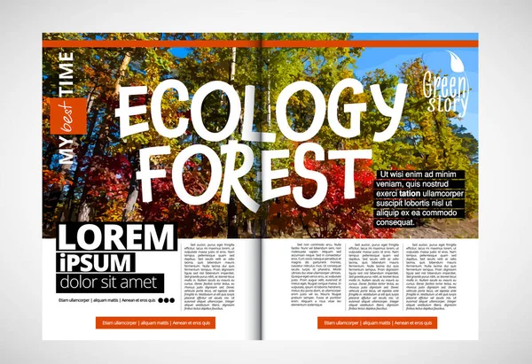 Eco Brochure Layout Nature Landscape Background Vctor Illustration ...