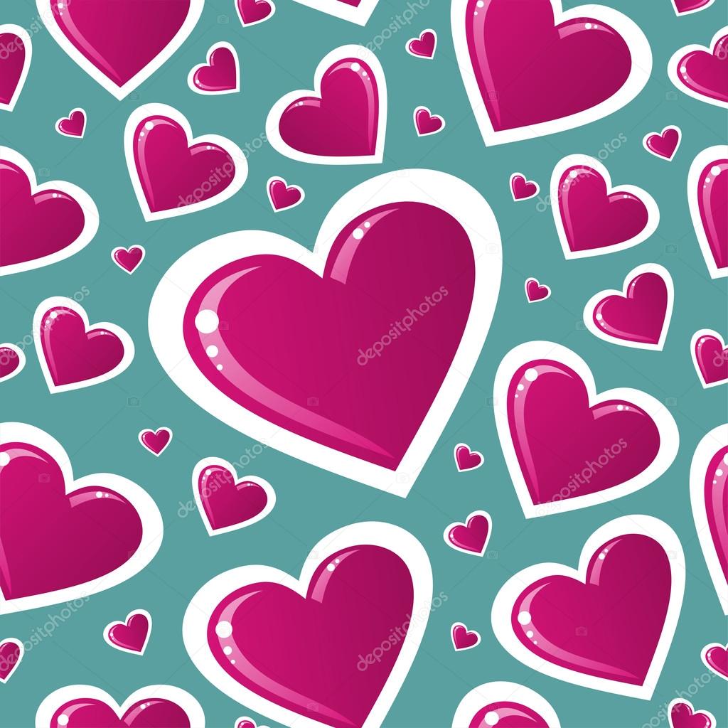 Valentine pink love heart pattern — Stock Vector © cienpies #20024399