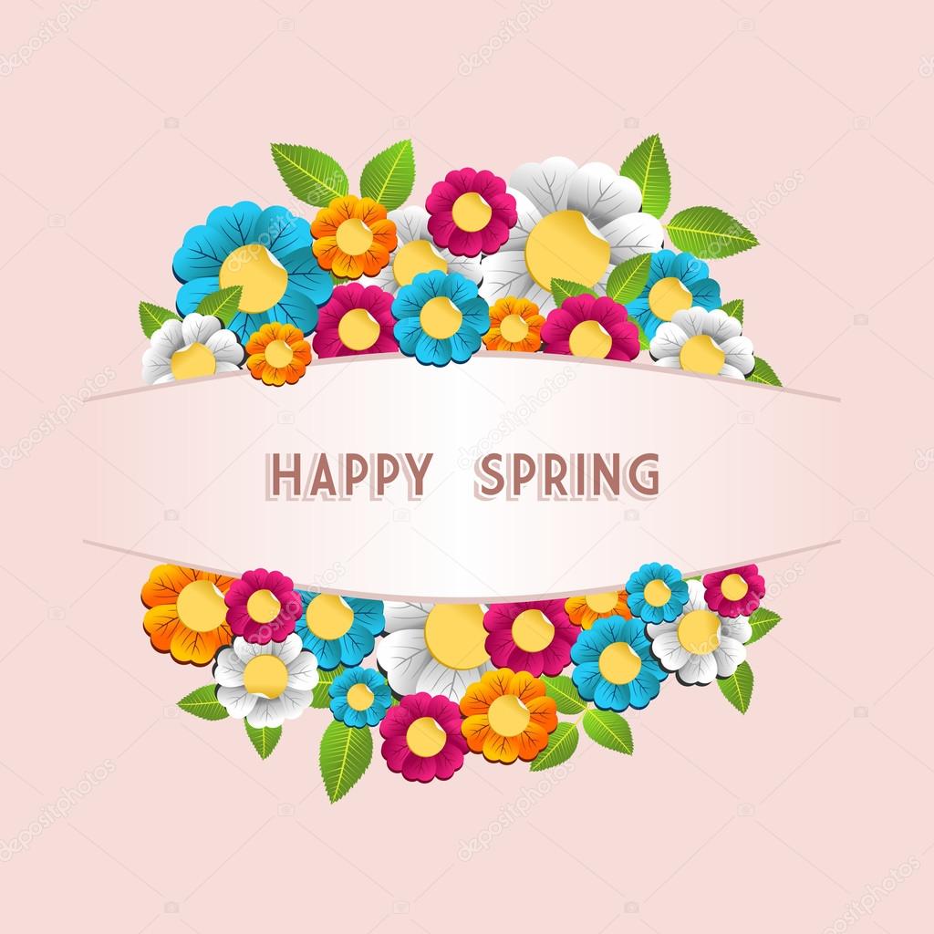 Happy spring flower card Stock Vector Image by ©cienpies #22950234