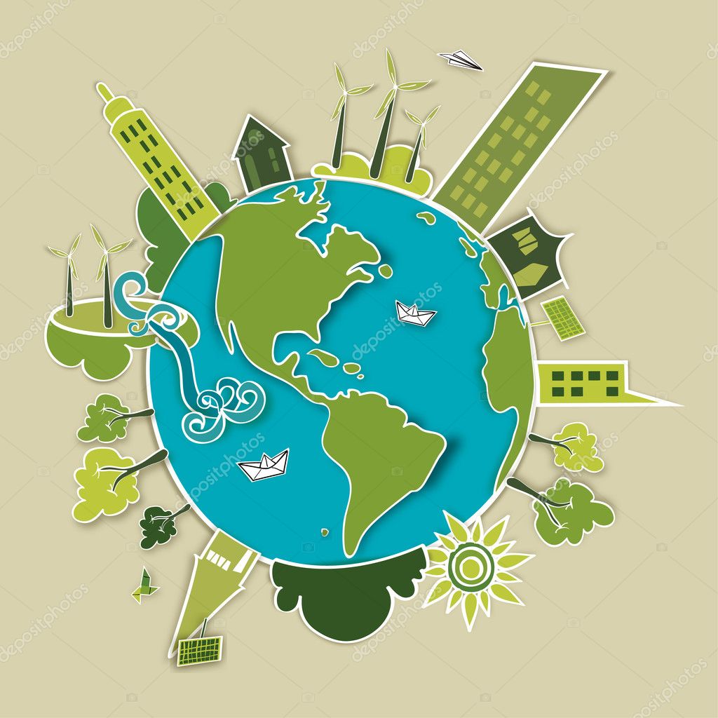 Green world concept — Stock Vector © cienpies #22952496