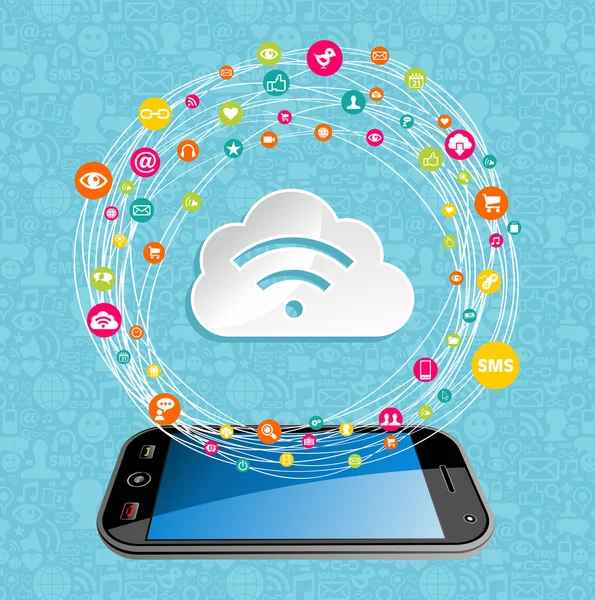 Cloud Computing Network Diagram Vector Illustration Layered Easy ...