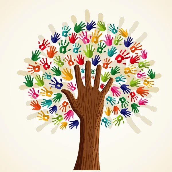 Colorful solidarity hand tree ⬇ Vector Image by © cienpies | Vector ...