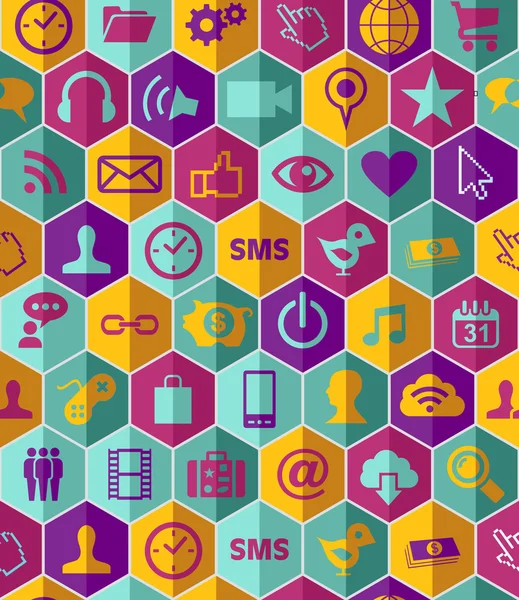 Mobile phone app icons pattern background Stock Vector Image by ...