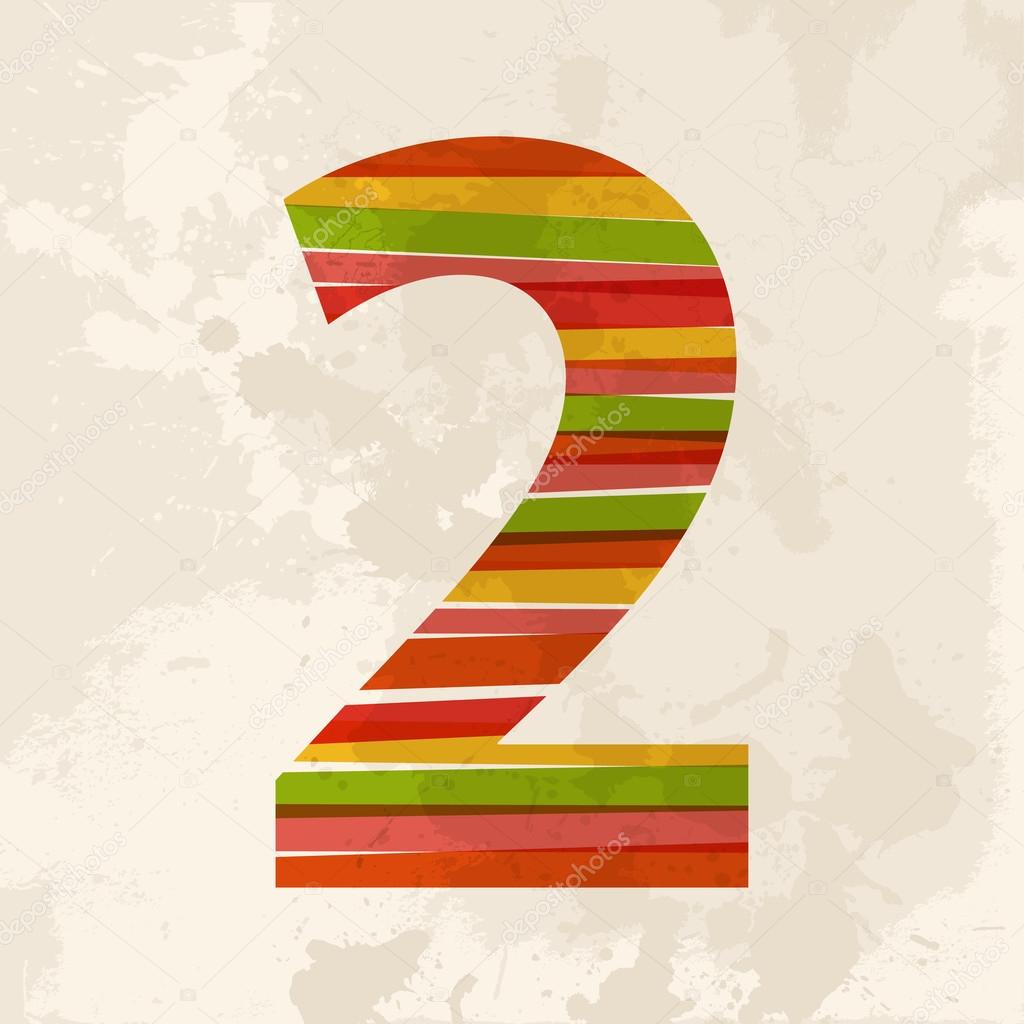 Vintage multicolor number two Stock Vector Image by ©cienpies #27642021