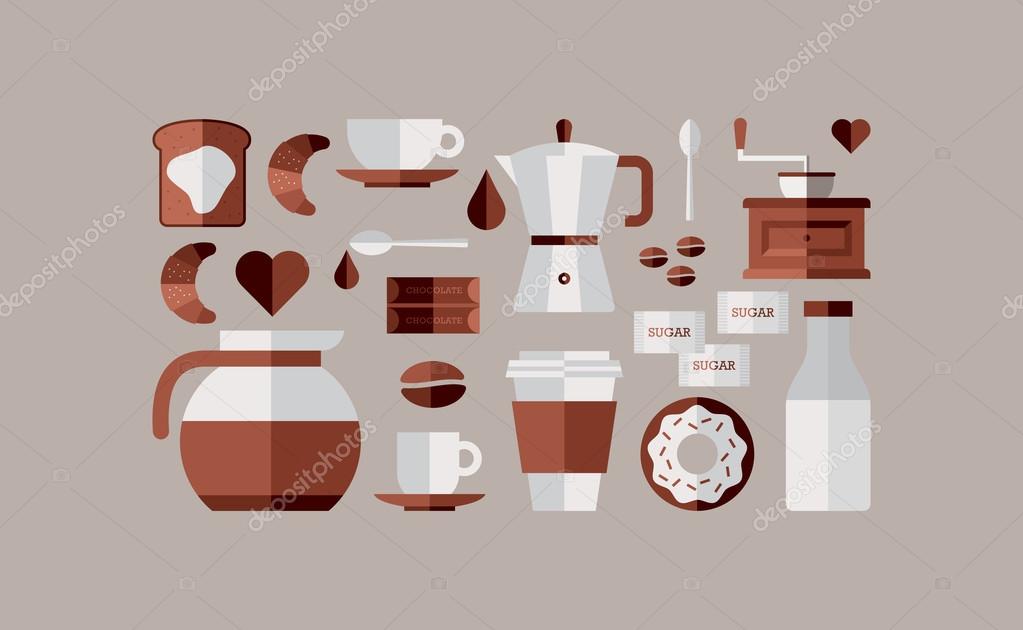 Coffee breakfast icons Stock Vector Image by ©cienpies #27642997